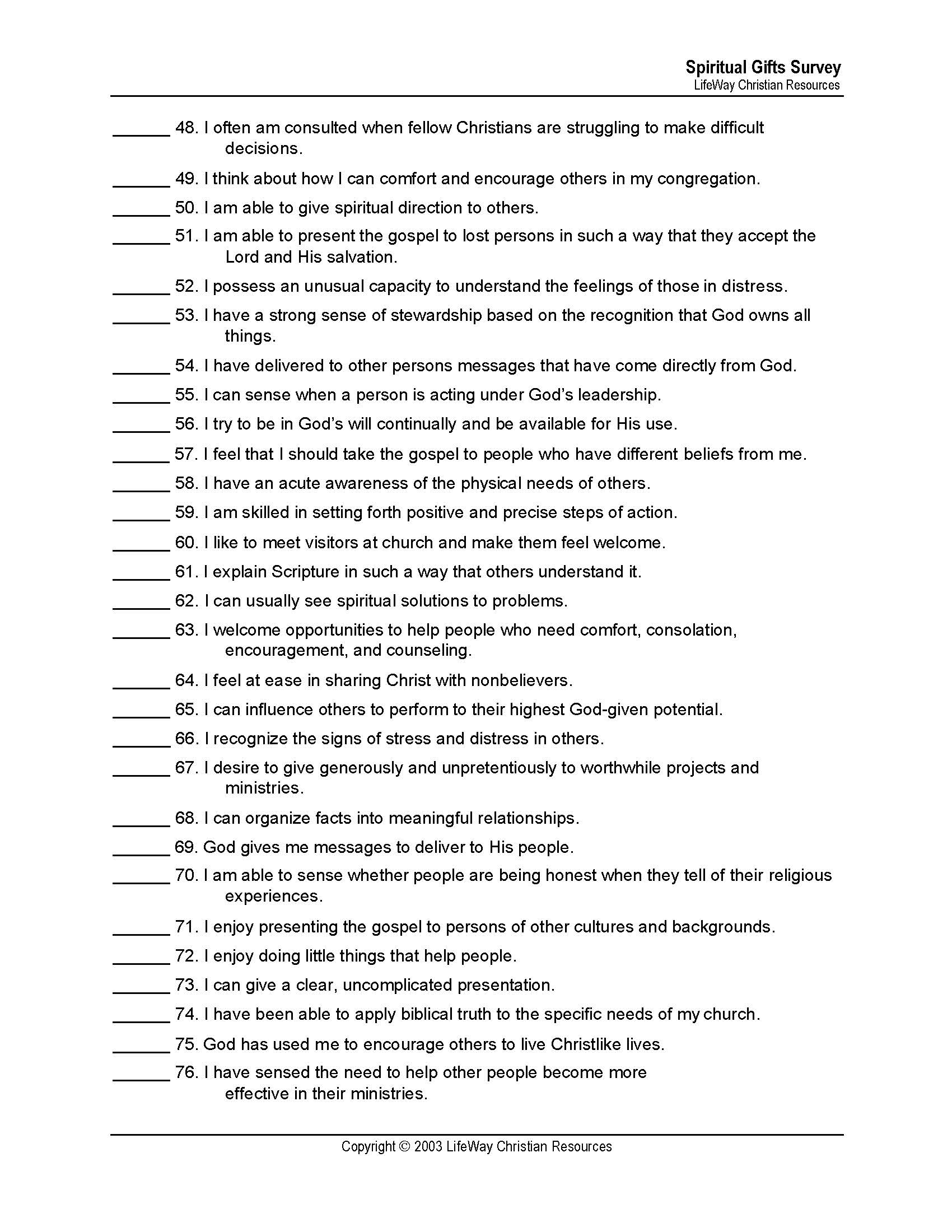 Spiritual Gifts Survey Nashville First